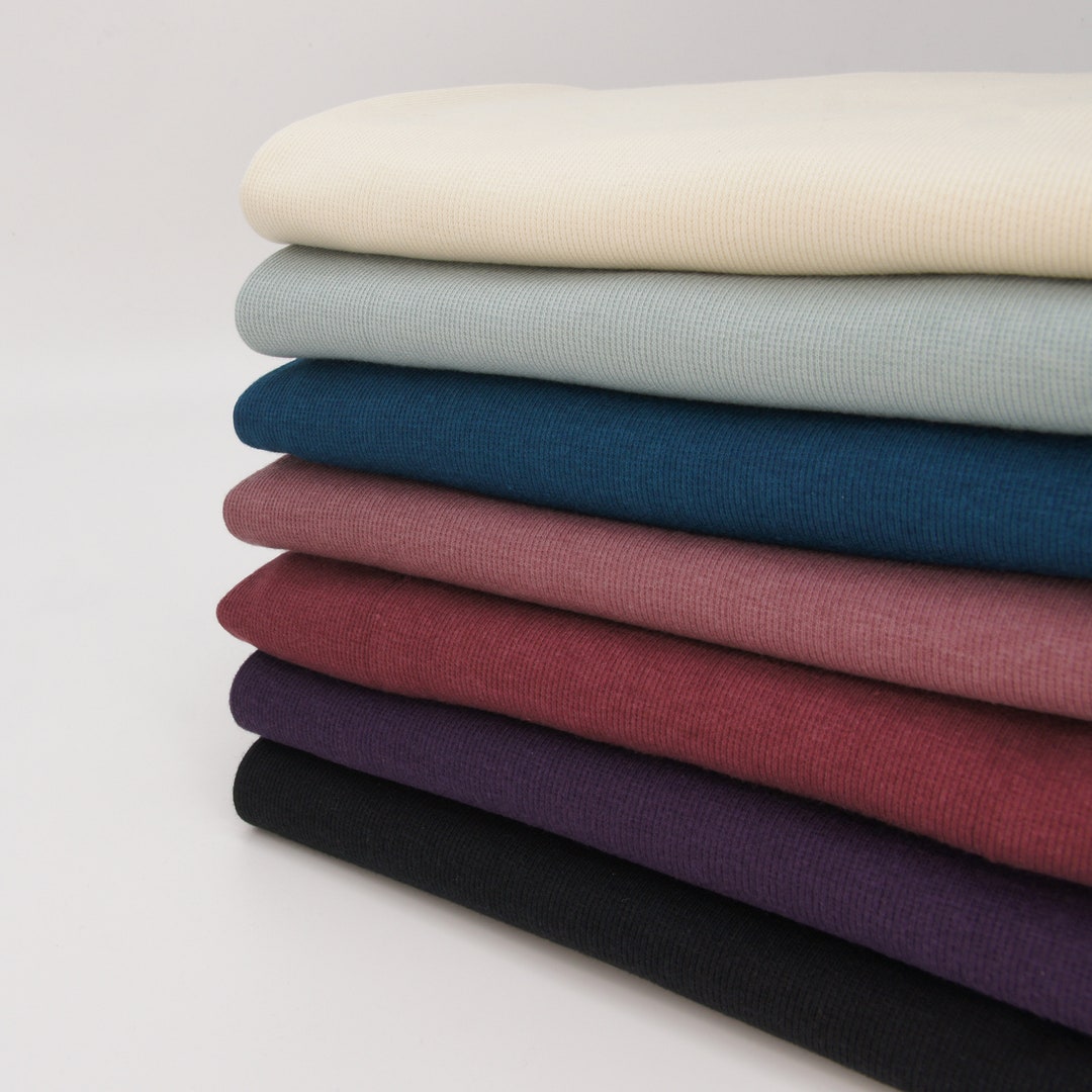 Tencel Organic Cotton Spandex 2x2 Rib Knit Fabric by 0.5 Metre, Tencel ...