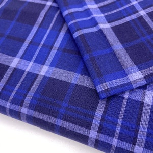 Japanese Organic Cotton Rayon Plaid Shirting Fabric by 0.5 Metre ...