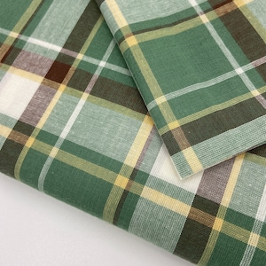 Japanese Organic Cotton Rayon Plaid Shirting Fabric by 0.5 Metre ...