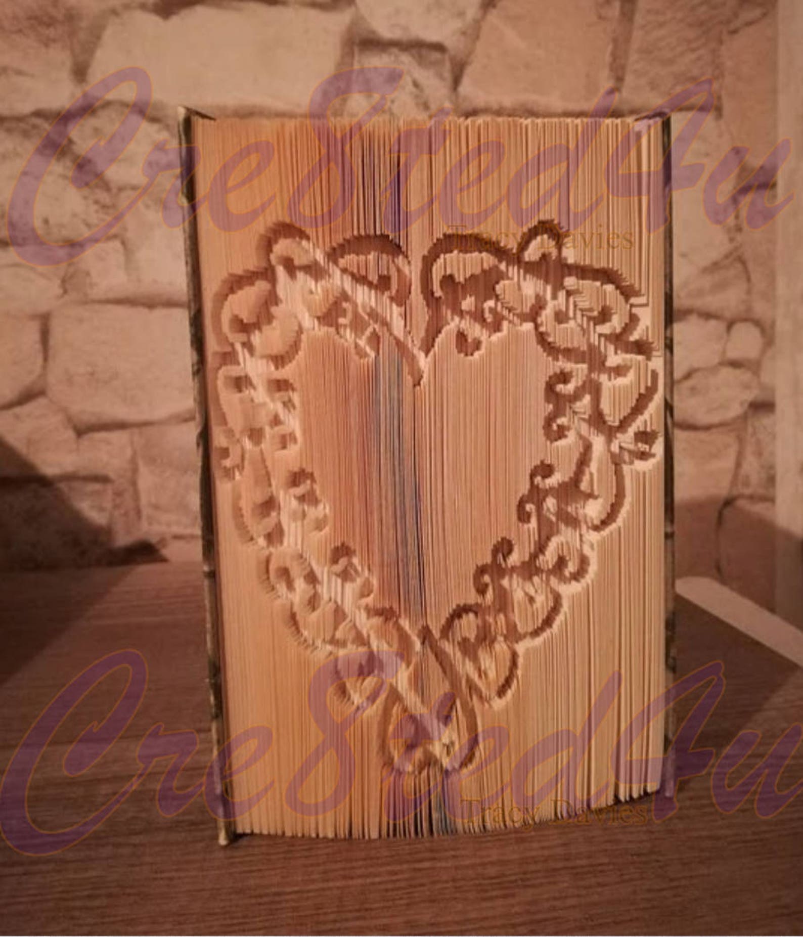 Heart Fancy Swash Swirls Heart Cut and Fold PATTERN Plus Free | Etsy