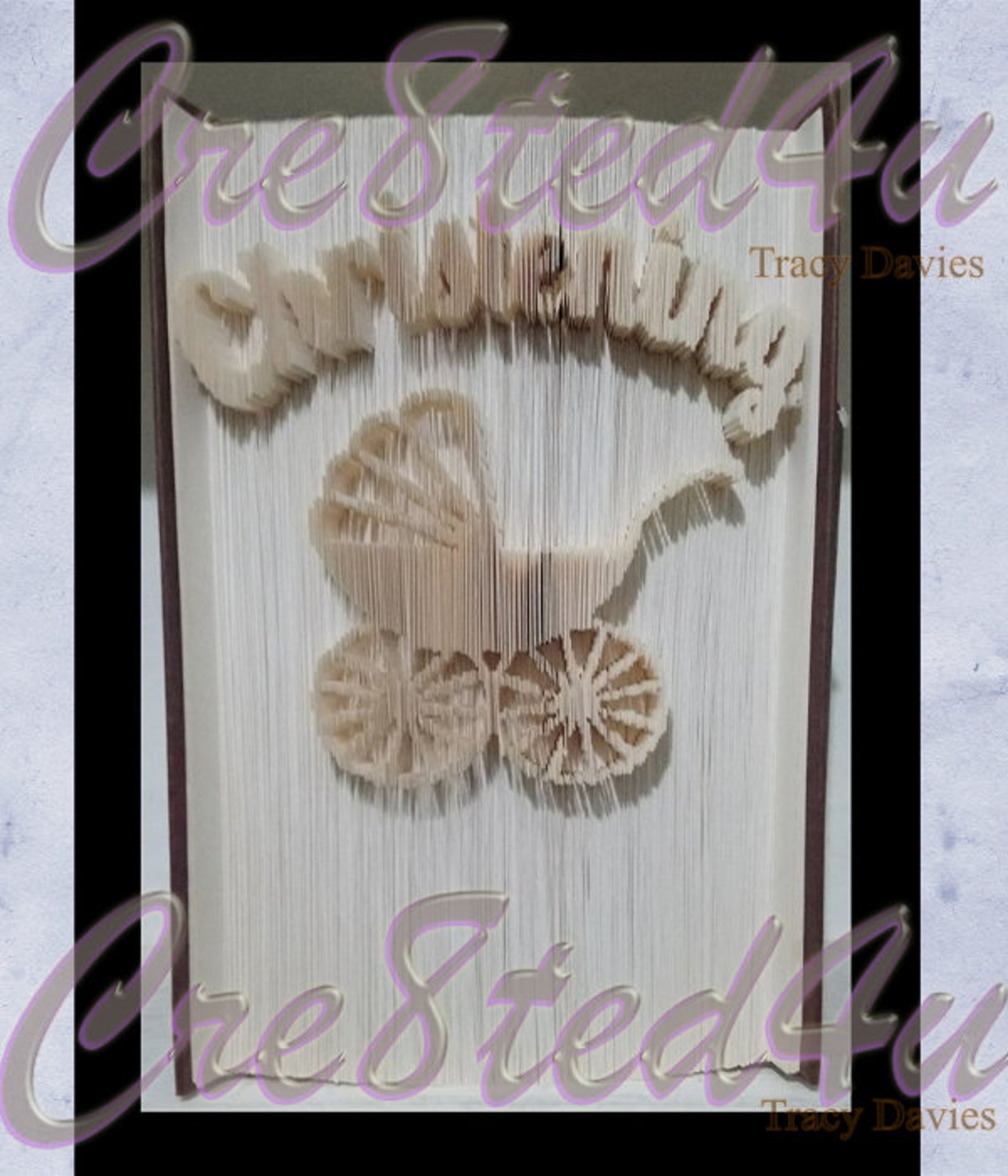 Christening Pram Stroller Outie Cut and Fold Pattern - Etsy