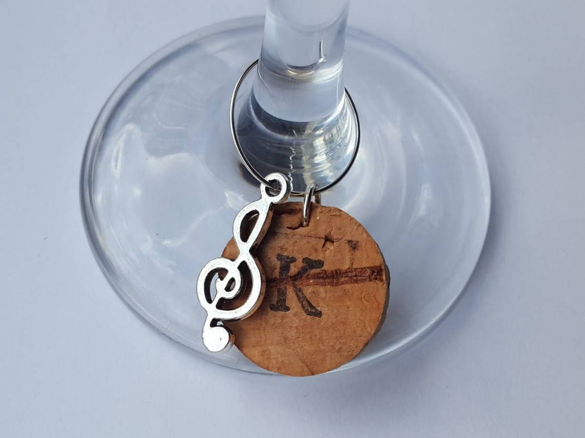 Music Clef and Music Note Wine Glass Charms Handmade - Etsy UK