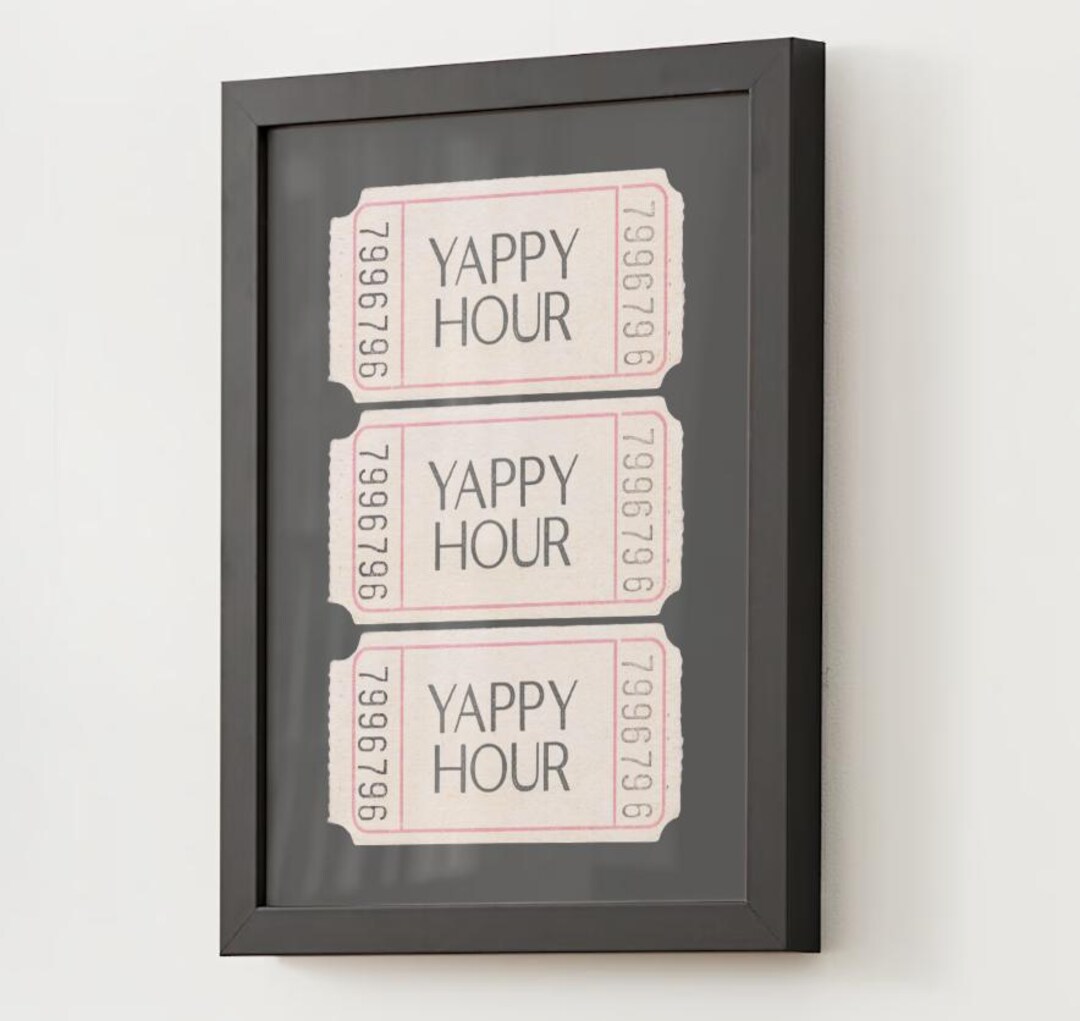 Yappy Hour Cocktail Bar Wall Art Digital - Etsy