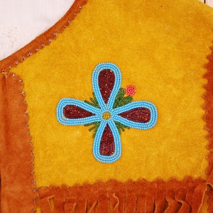 Vintage 1950's/60's First Nations Hand Beaded Buckskin Suede Fringe ...
