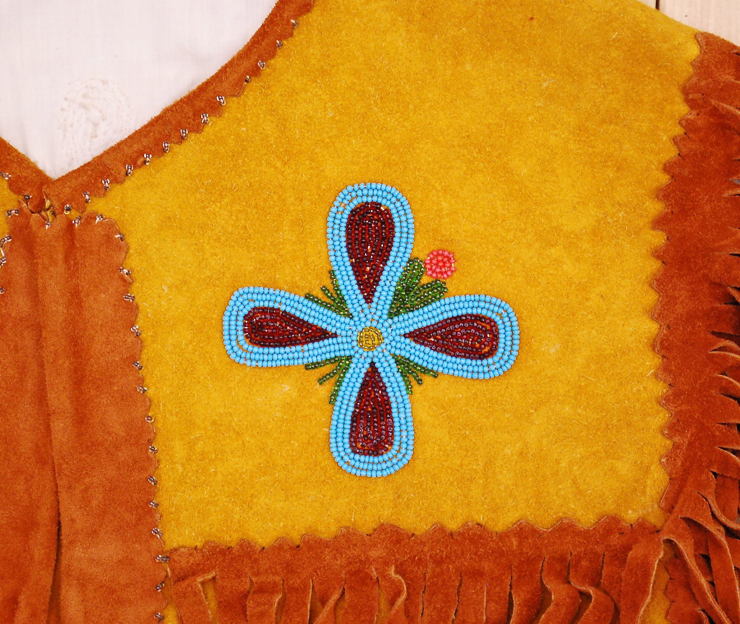 Vintage 1950's/60's First Nations Hand Beaded Buckskin | Etsy