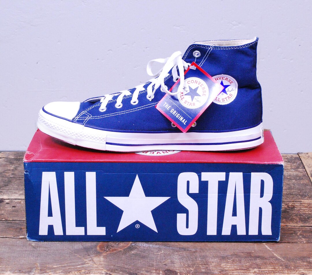 Vintage 1990's Deadstock Navy Blue CONVERSE CHUCK TAYLOR Hi-top ...