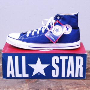 Vintage 1990's Deadstock Navy Blue CONVERSE CHUCK TAYLOR Hi-top ...