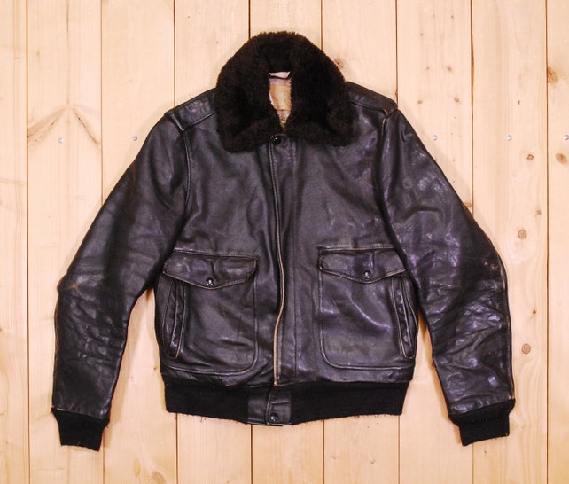 Navy G1 Flight Bomber Leather Jacket - Etsy
