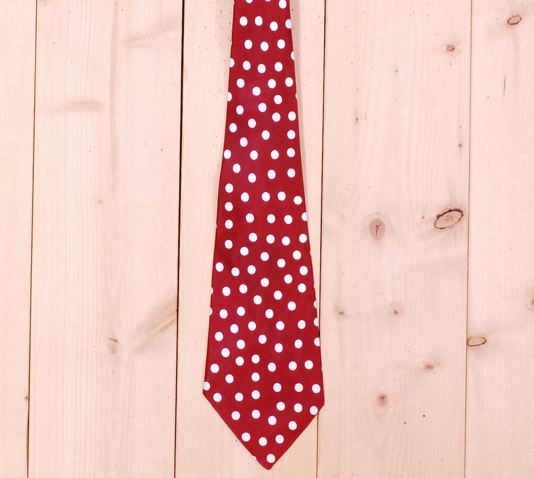 Vintage 1930's/40's Maroon Necktie / Polka Dot Motif / Retro ...