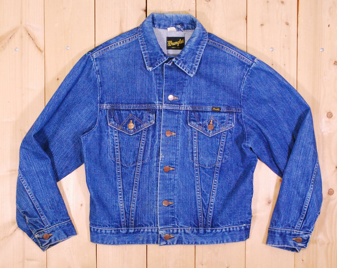 Vintage 1970's WRANGLER Denim Jean Jacket / Made in U.S.A. / Retro ...