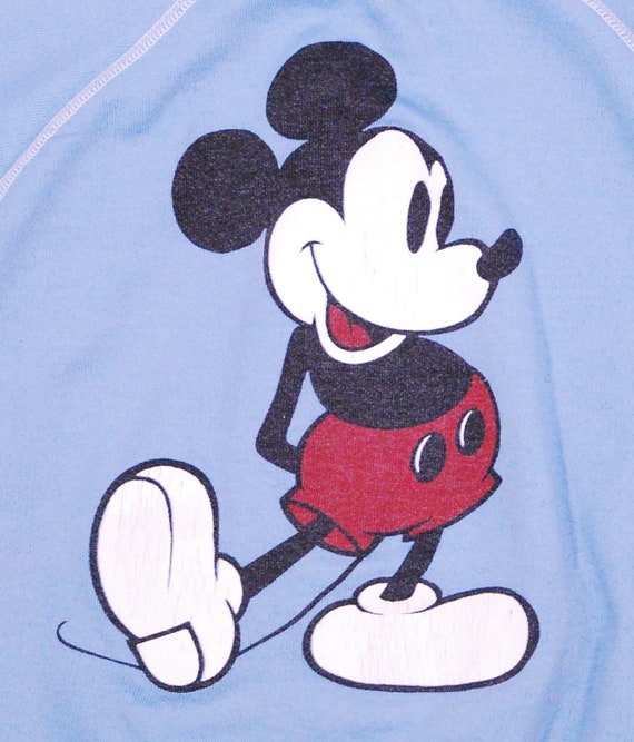Vintage 1970's/80's MICKEY MOUSE Powder Blue Sweatshi… - Gem