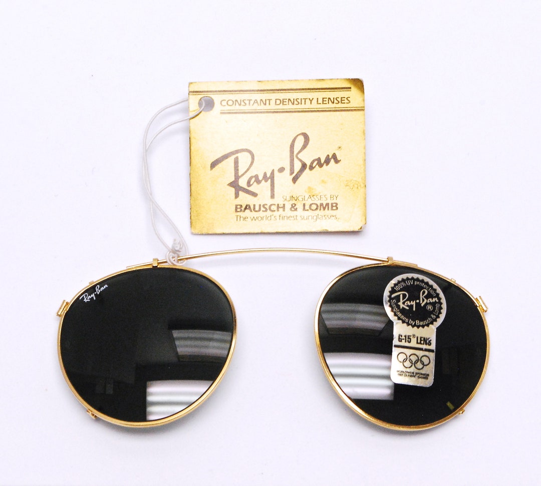 Vintage 1990's Deadstock RAY BAN Clip on Sunglass Lenses / Bausch and ...