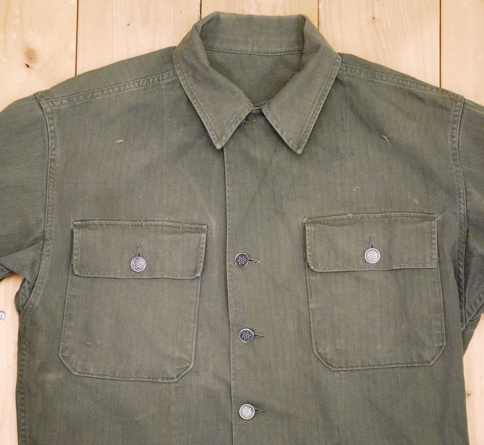 Vintage 1940's WW2 US Army HBT Olive Combat Fatigue Shirt - Etsy Canada
