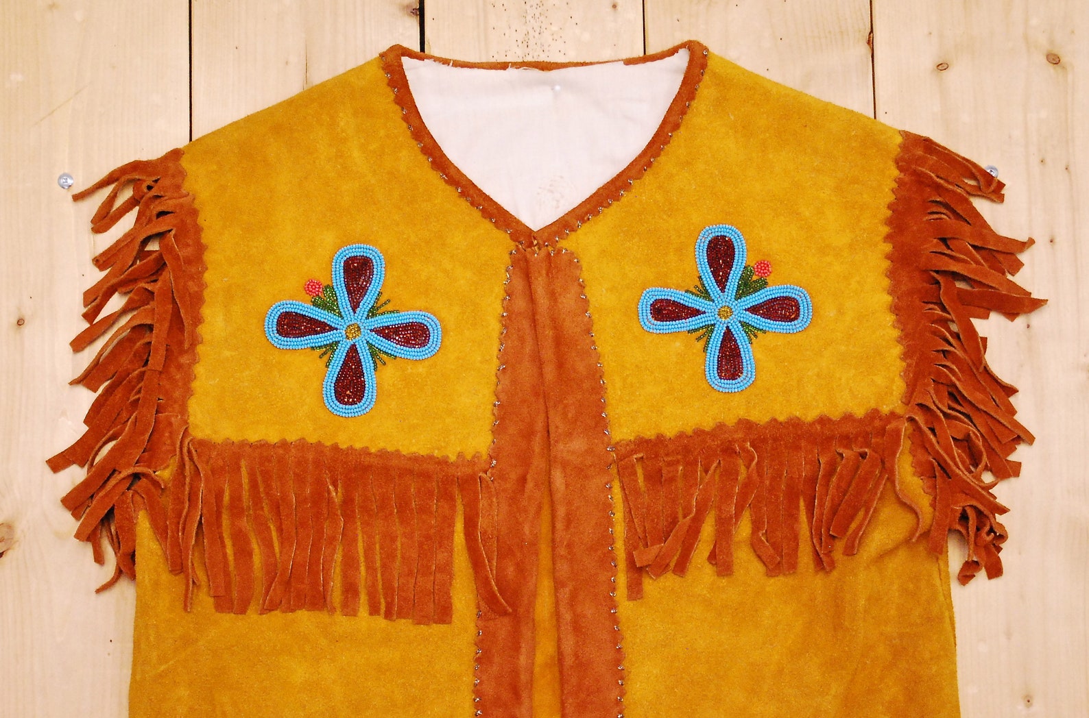 Vintage 1950's/60's First Nations Hand Beaded Buckskin | Etsy