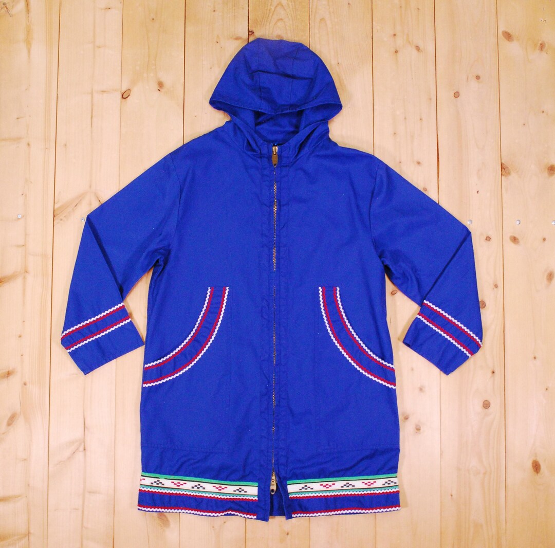 Vintage 1970's Blue Hooded INUIT PARKA / JACKET / Shell / - Etsy