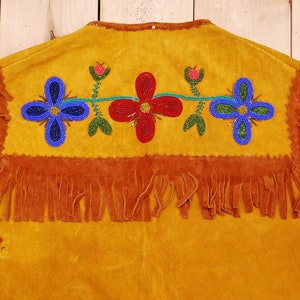 Vintage 1950's/60's First Nations Hand Beaded Buckskin Suede Fringe ...