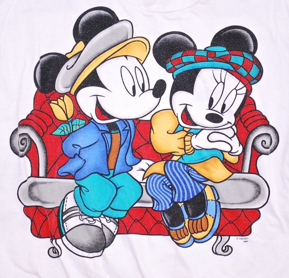 Vintage 1980's MICKEY MOUSE and MINNIE Padded Sweatsh… - Gem