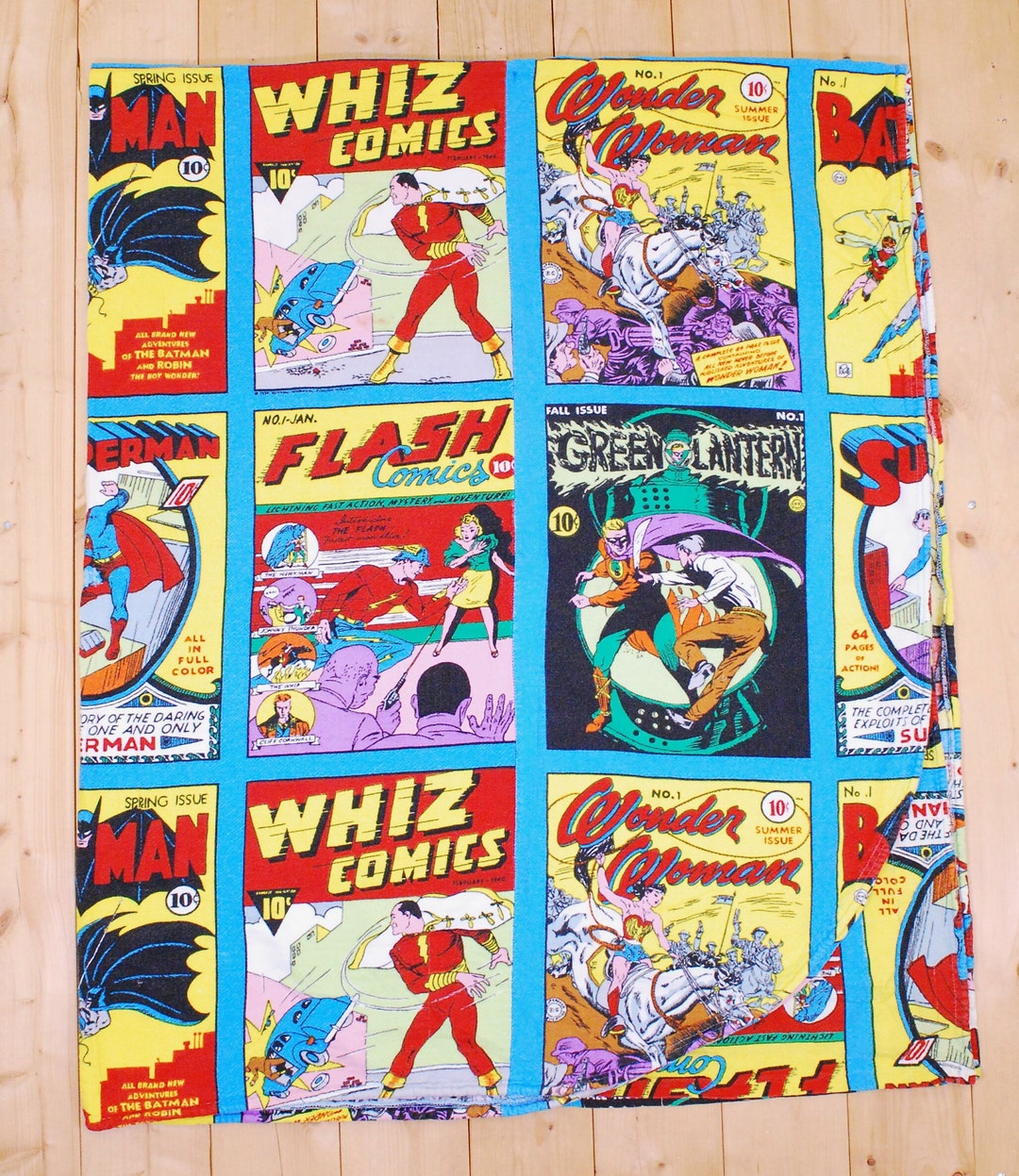 Vintage 1960's/70's DC Comics Superhero Bedspread / Superman / Flash ...