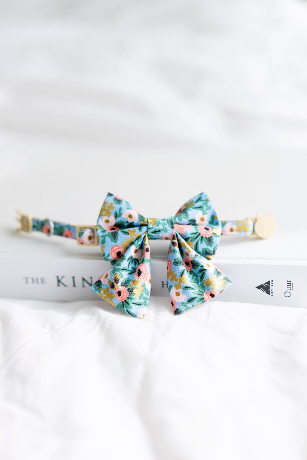 Bow Tie Cat Collar - Rifle Paper Co Turquoise | Mint Cat Collar, Blue ...