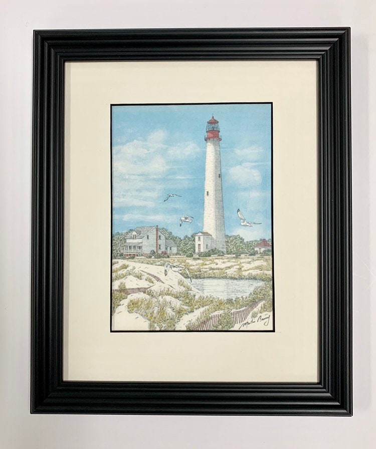 Cape May Lighthouse Bu Well Known Artist Martin Barry - Etsy