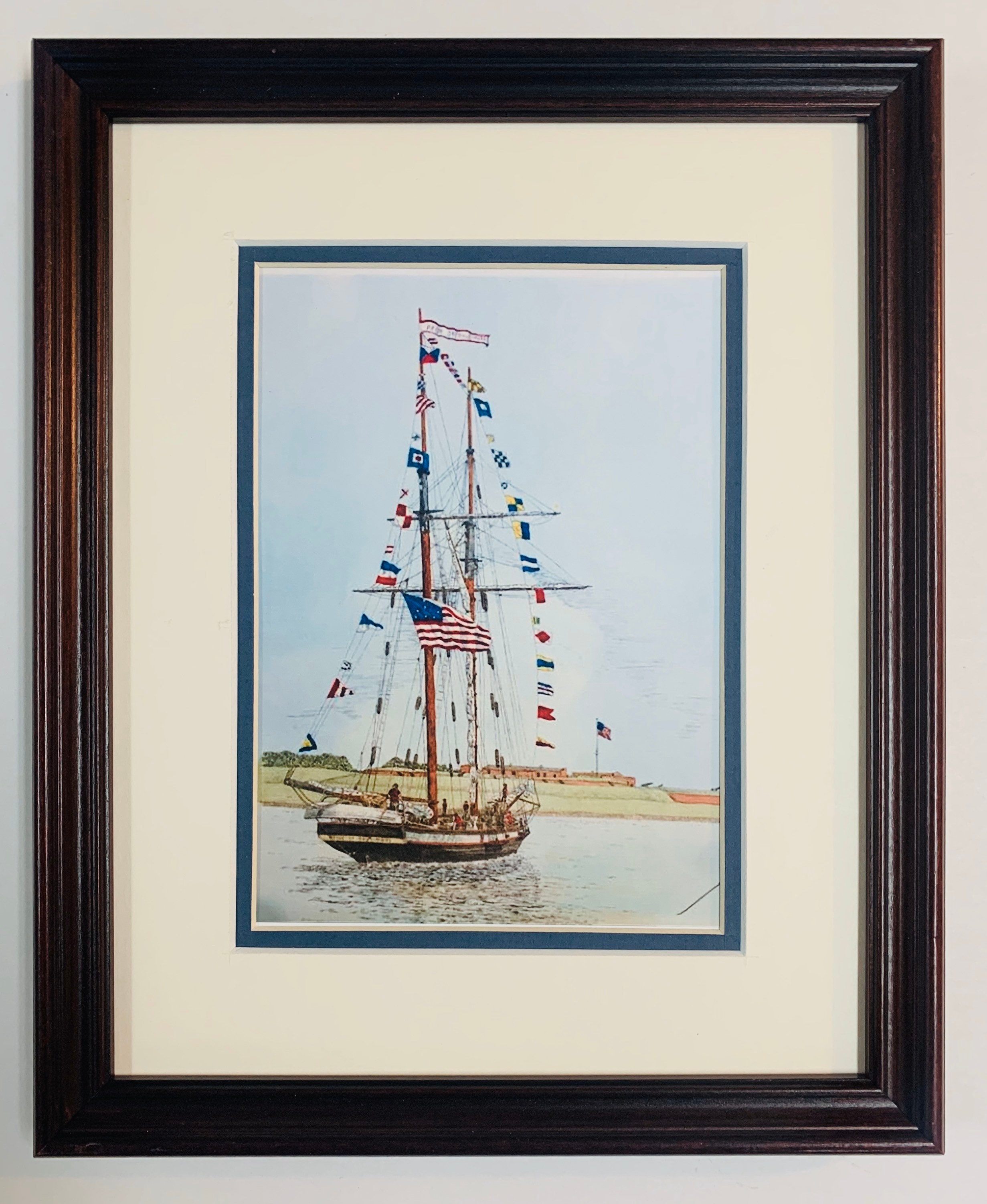 Pride of Baltimore , Clipper Ship, Pen and Ink Watercolor Print by Well ...