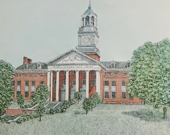 University of Georgia Pen and Ink Watercolor by Well Known | Etsy