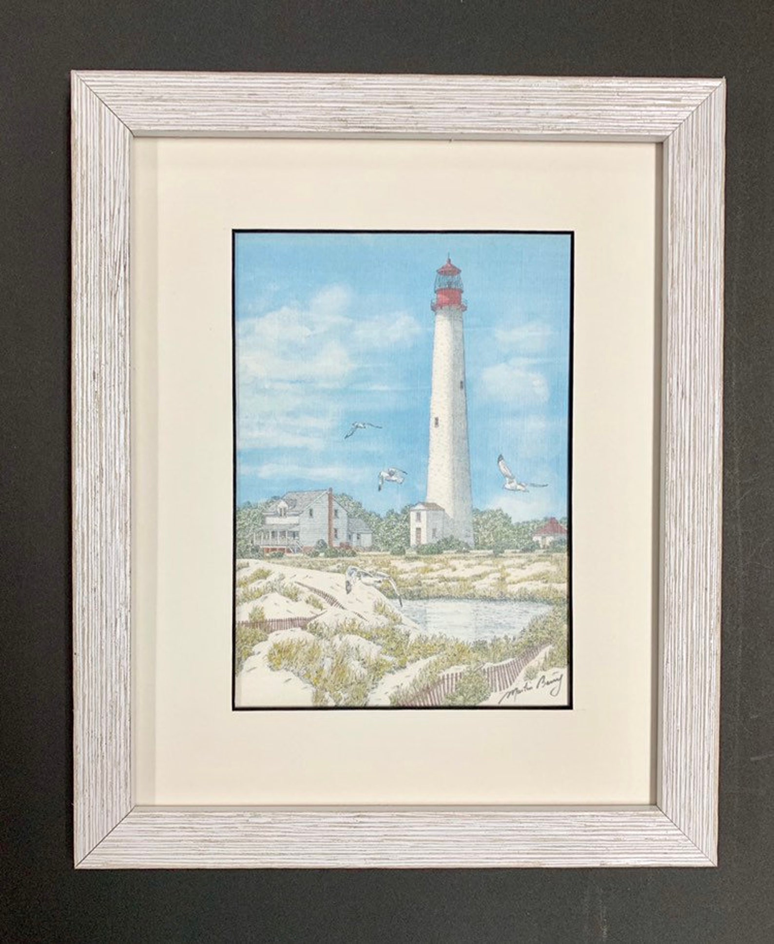 Cape May Lighthouse Bu Well Known Artist Martin Barry - Etsy