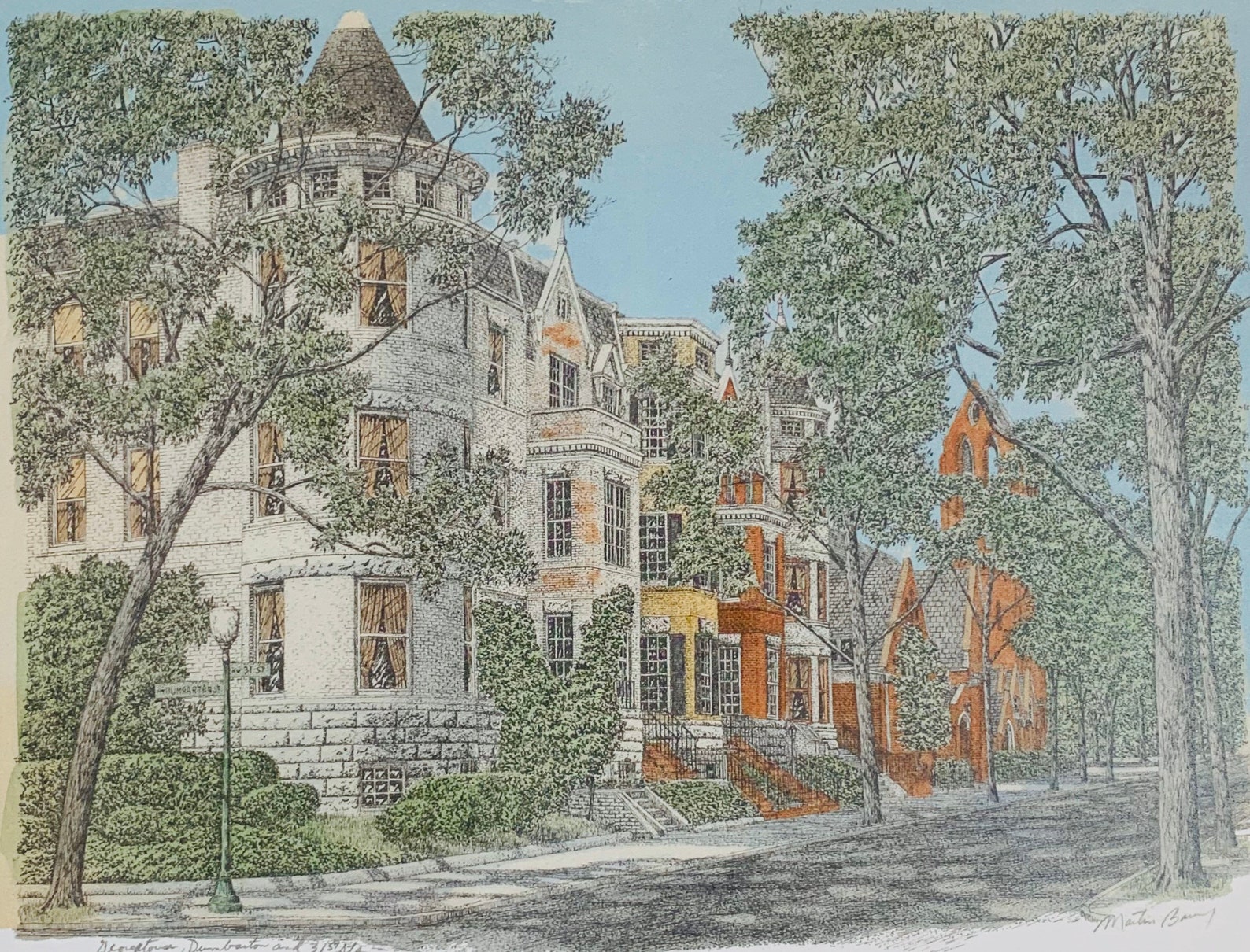 Georgetown , Washington DC , Pen and Ink Watercolor by Artist Martin ...