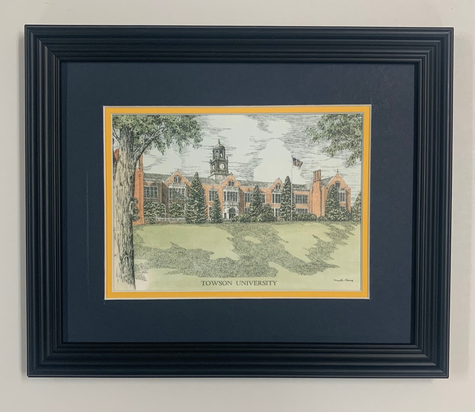 Towson University Stevens Hall , Pen and Ink Watercolor by Maryland ...