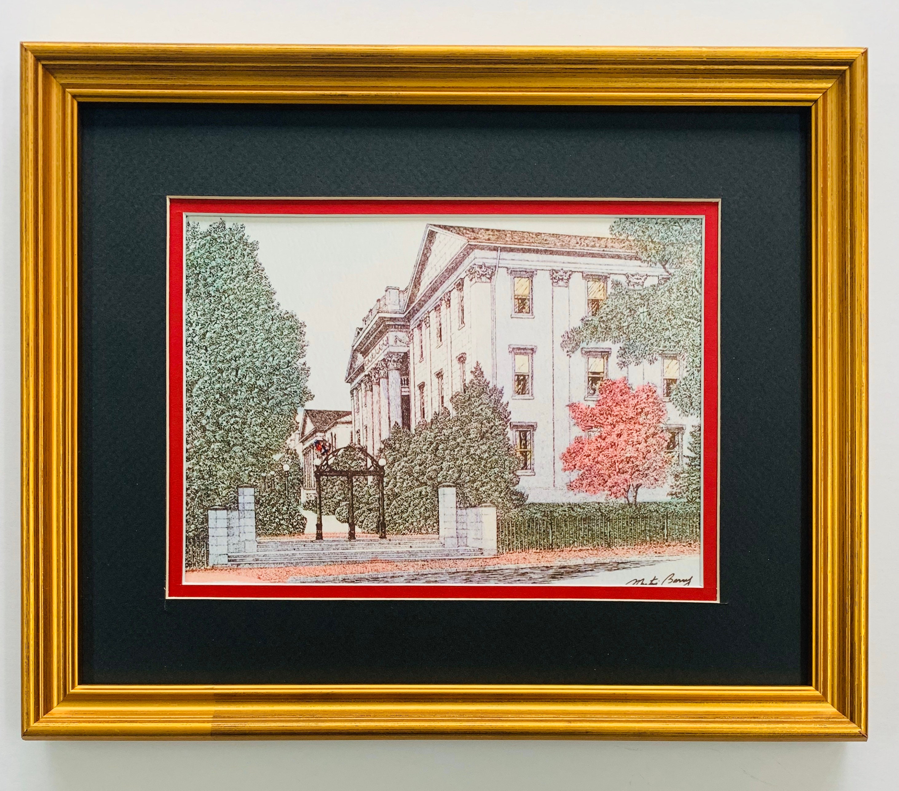 University of Georgia, Pen and Ink Watercolor by Well Known Artist ...