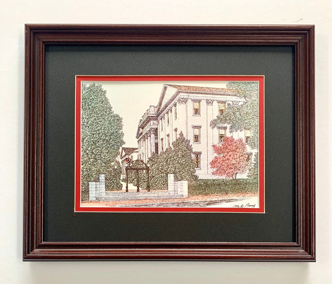 University of Georgia, Pen and Ink Watercolor by Well Known Artist ...