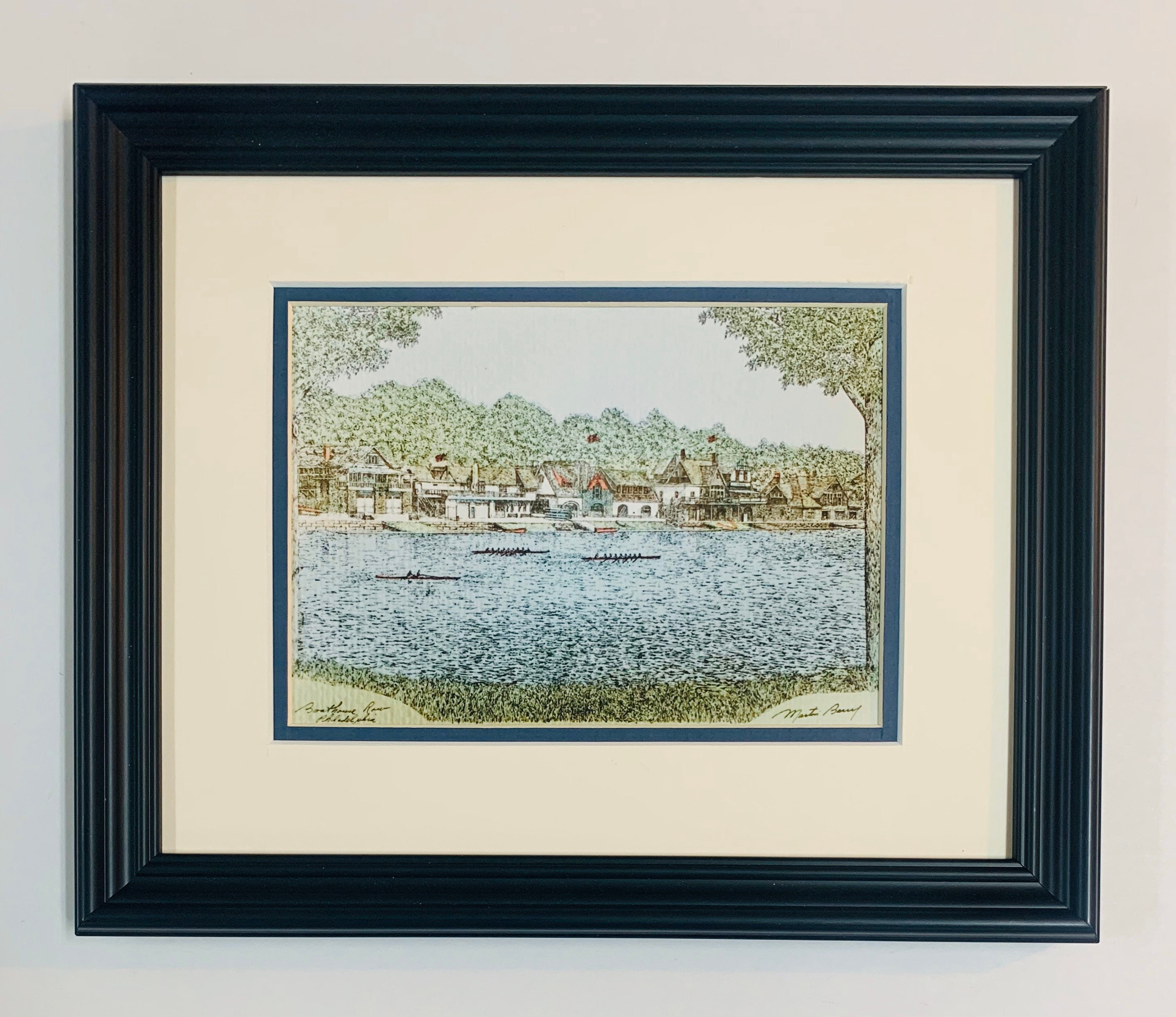 Boathouse Row, Philadelphia PA. Pen and Ink Watercolor Print by Well ...