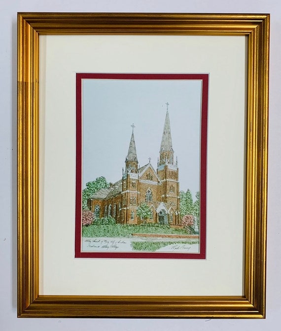 pen and ink watercolor by well known artist Martin Barry . Belmont Abby ...