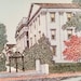 University of Georgia, Pen and Ink Watercolor by Well Known Artist ...