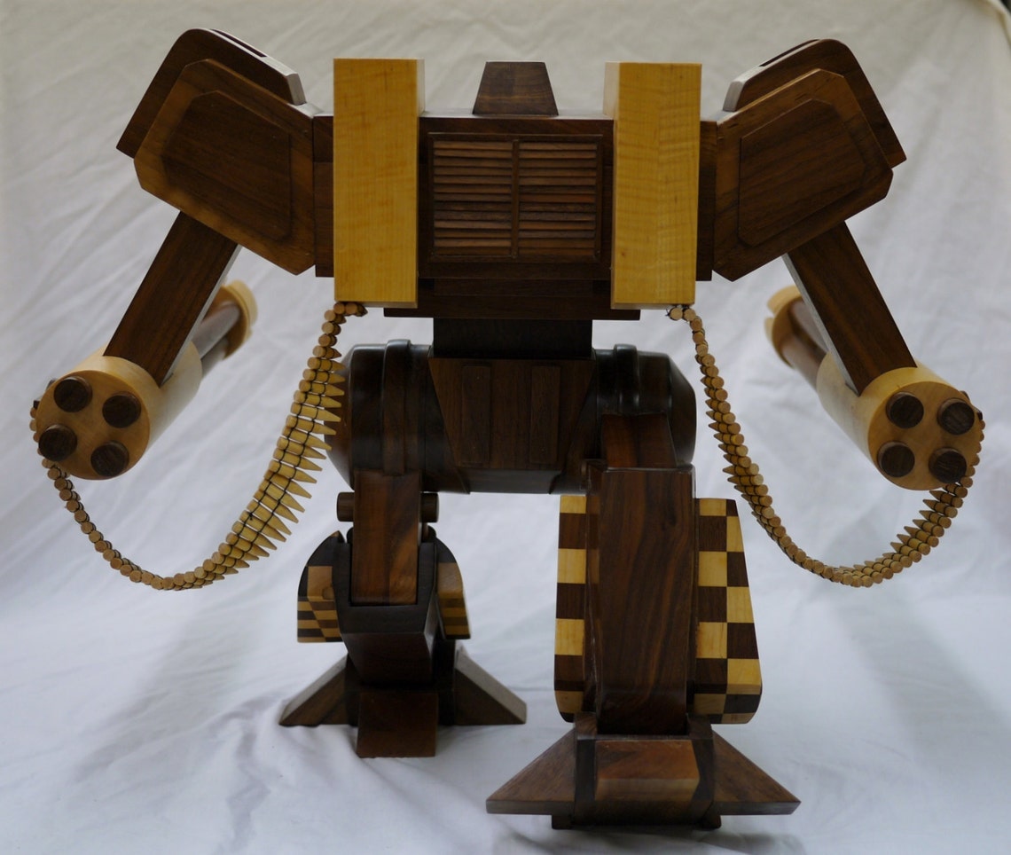 Handmade Wooden Model Battle Tech Mech Warrior - Etsy