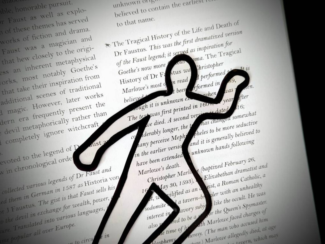 Chalk Body Outline Clear Bookmark True Crime Death Dead - Etsy