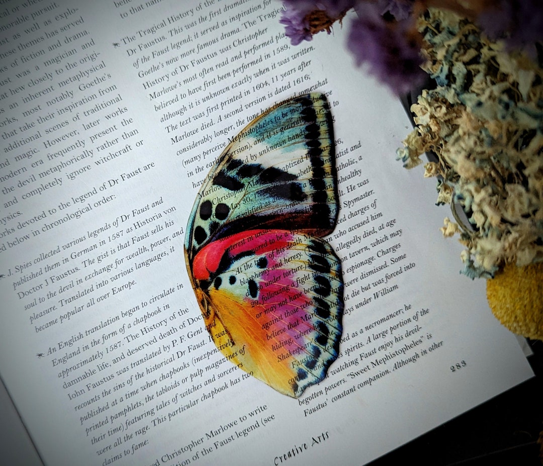 Clear Bookmark Vintage Butterfly Moth Wing Insect Bug Colorful Nature ...