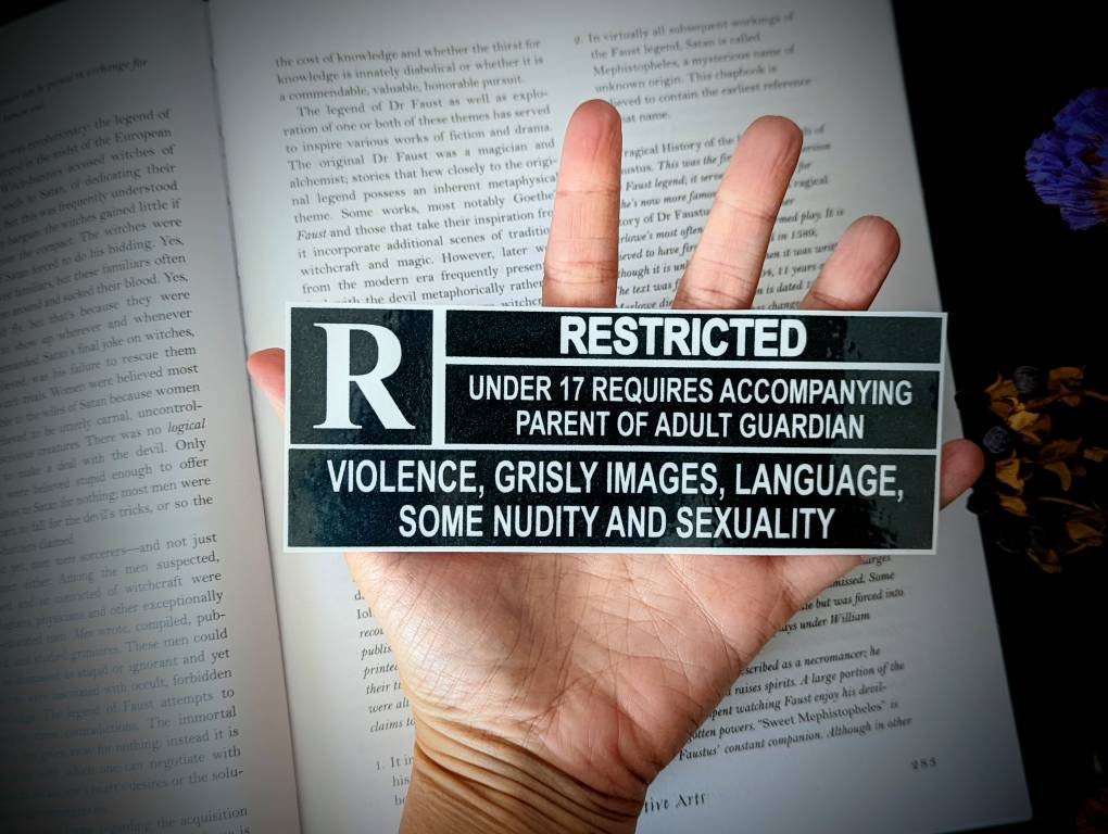 R Rating Rated R Horror Movie Bookmark Goth Gothic Halloween - Etsy