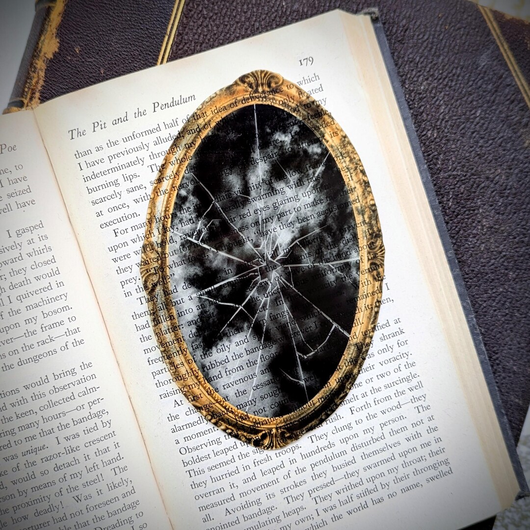 Clear Bookmark Broken Shattered Glass Mirror Grunge Clouds Victorian ...