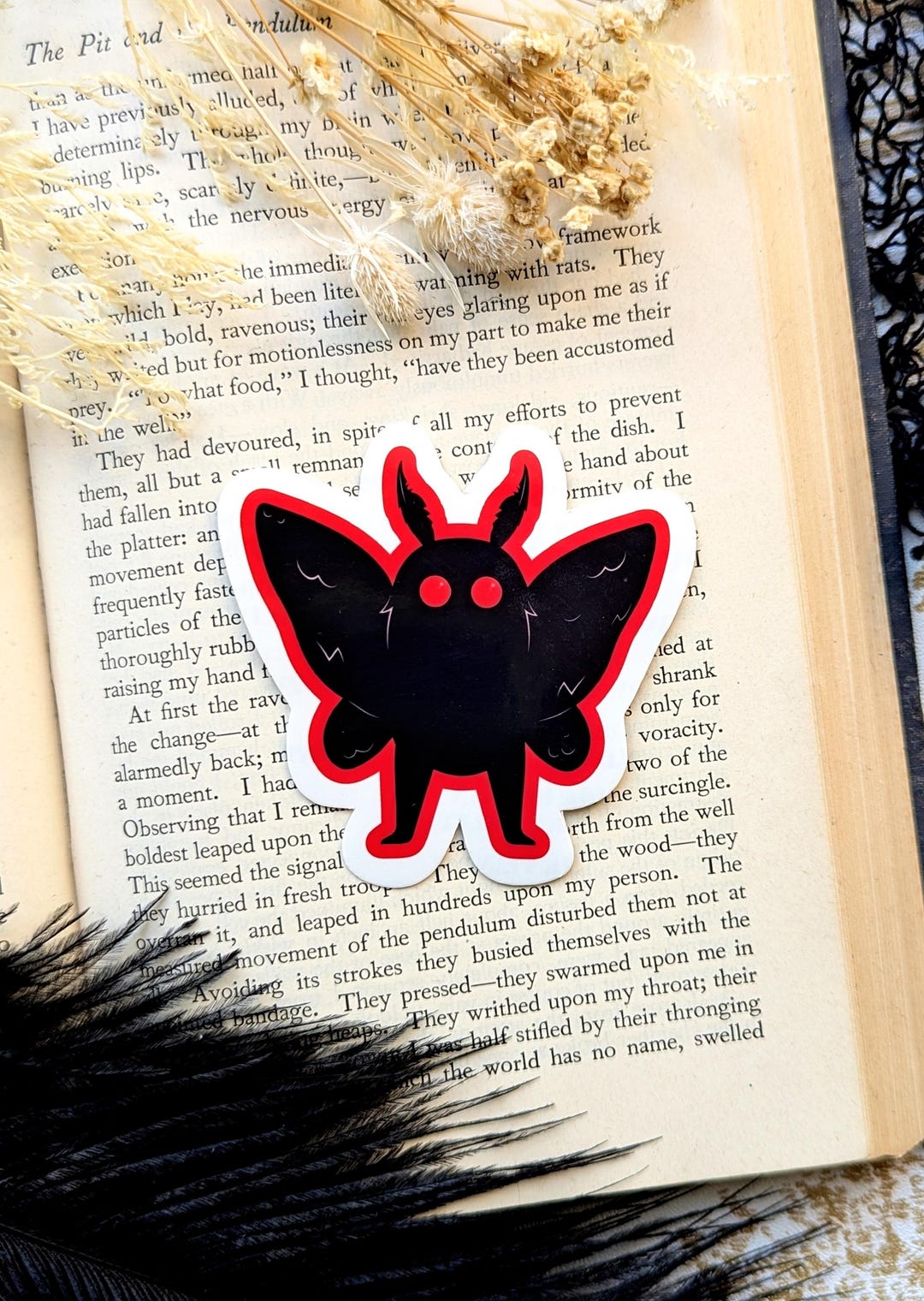 Vinyl Waterproof Sticker Mothman Cryptid Folklore Goth Gothic Creepy ...