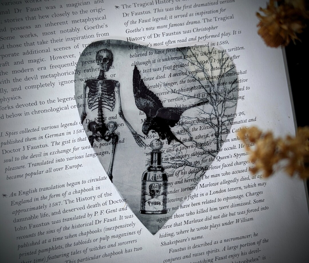 Clear Bookmark Crow Human Skeleton Poison Collage Dark Academia ...