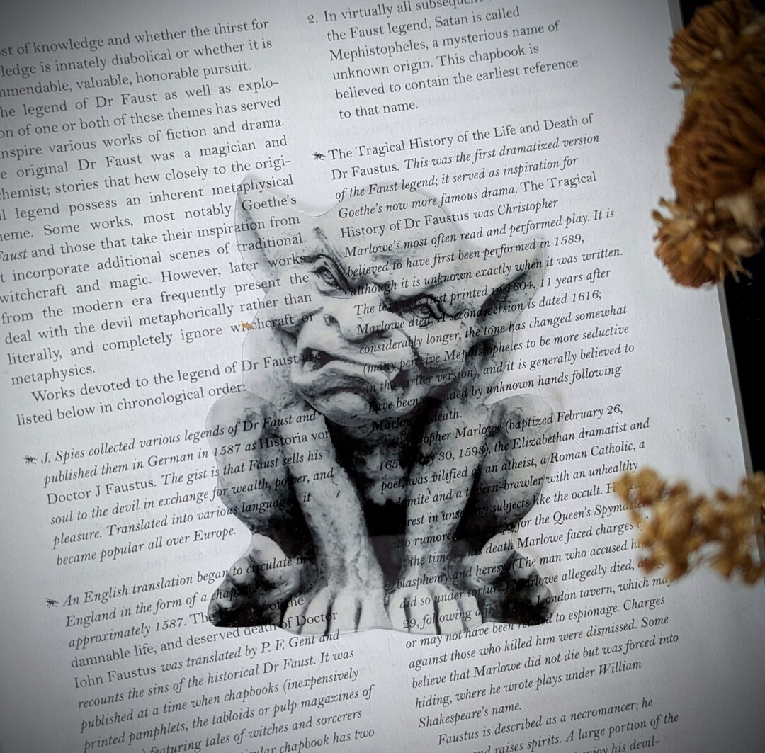 Clear Bookmark Gargoyle Creature Monster Goblin Goth Gothic Halloween ...