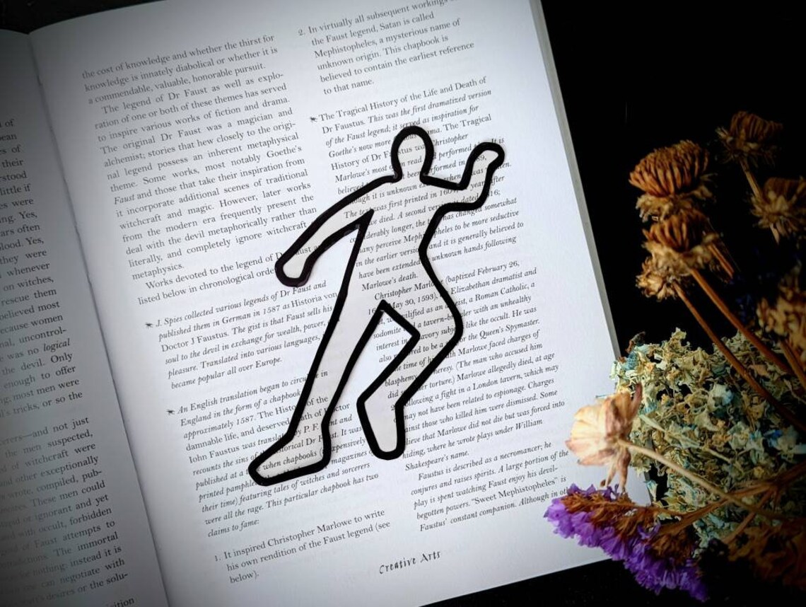 Chalk Body Outline Clear Bookmark True Crime Death Dead - Etsy