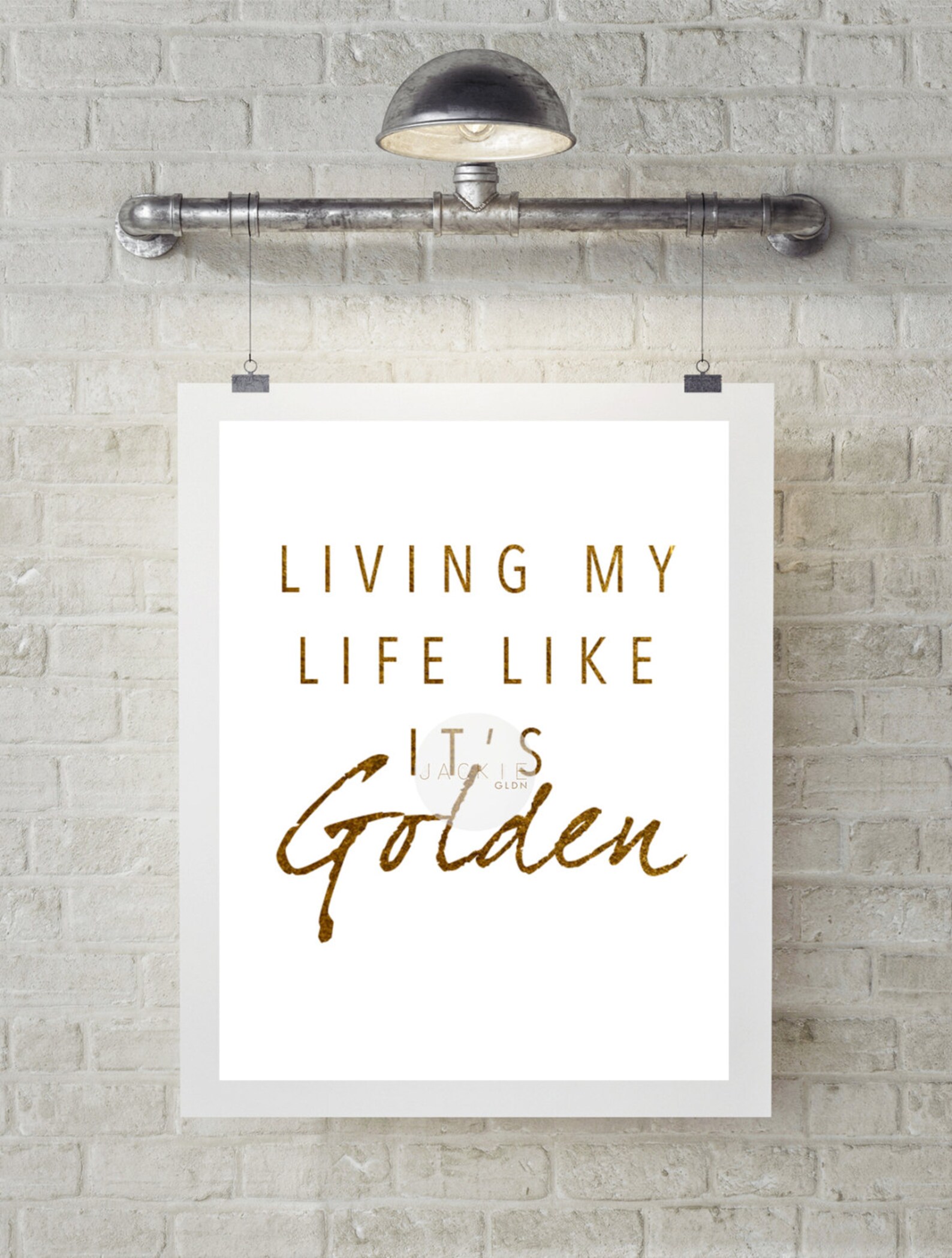 LIVING MY LIFE Gold Foil Instant Downloadable Graphic Print - Etsy