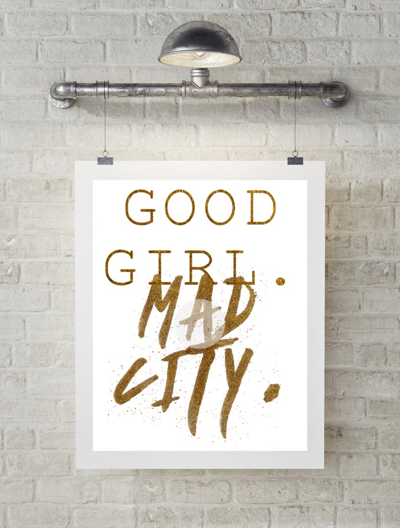 GOOD GIRL Gold Foil Instant Downloadable Graphic Print - Etsy