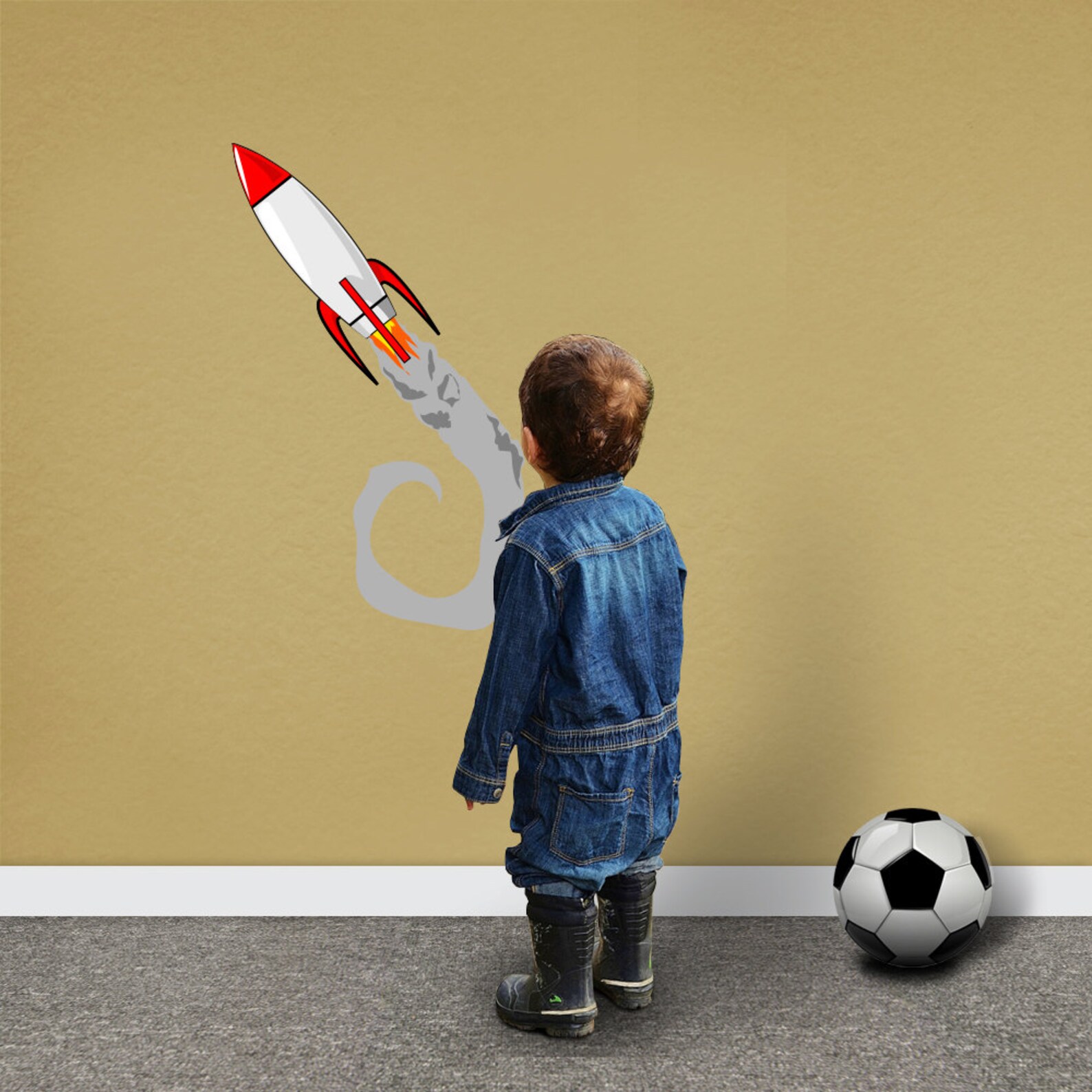 Rocket Ship Wall Decal Boys Room Rocket Wall Decal Rocket Decal Rocket ...