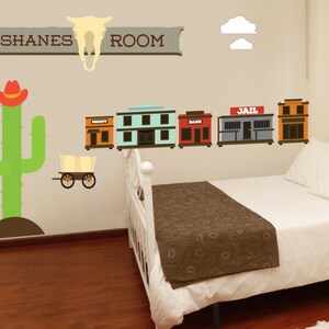 Personalized Western Themed Room Wall Decal Pack Kids Wall Decal Old ...
