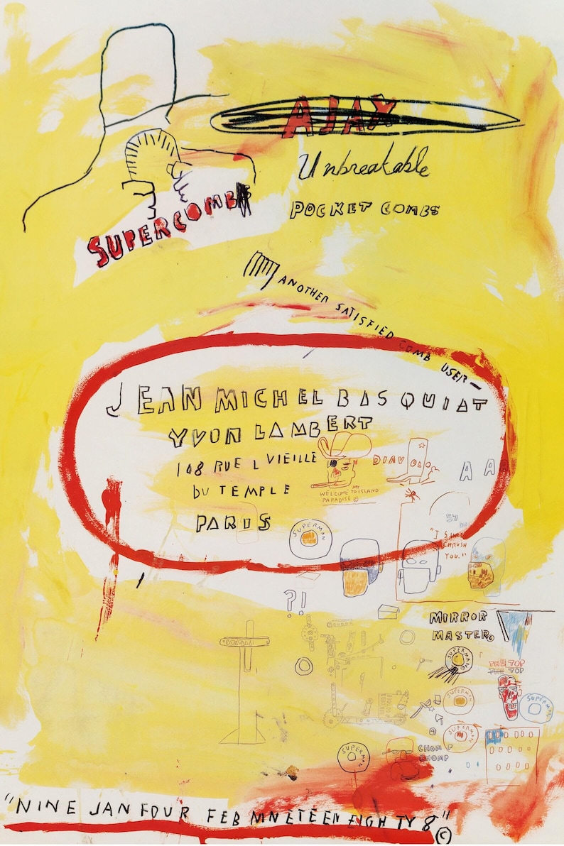 Jean Michel Basquiat (original Print) Supercomb 1988 - Etsy