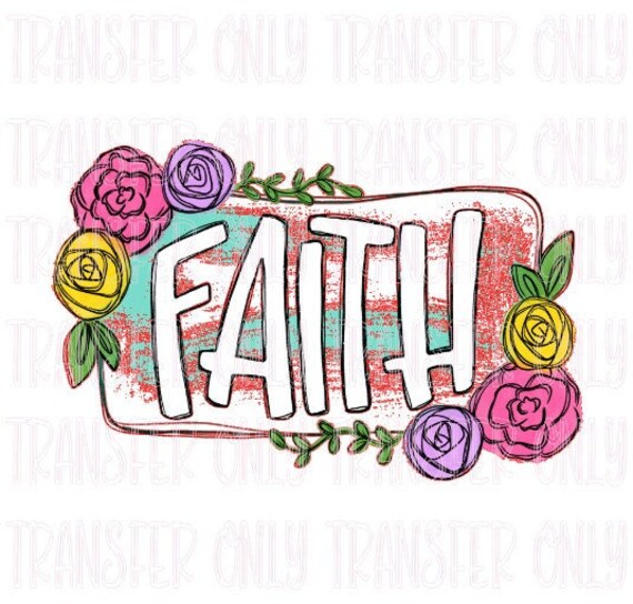 Faith With Hand Drawn Flower Frame Doodle Art Sublimation - Etsy