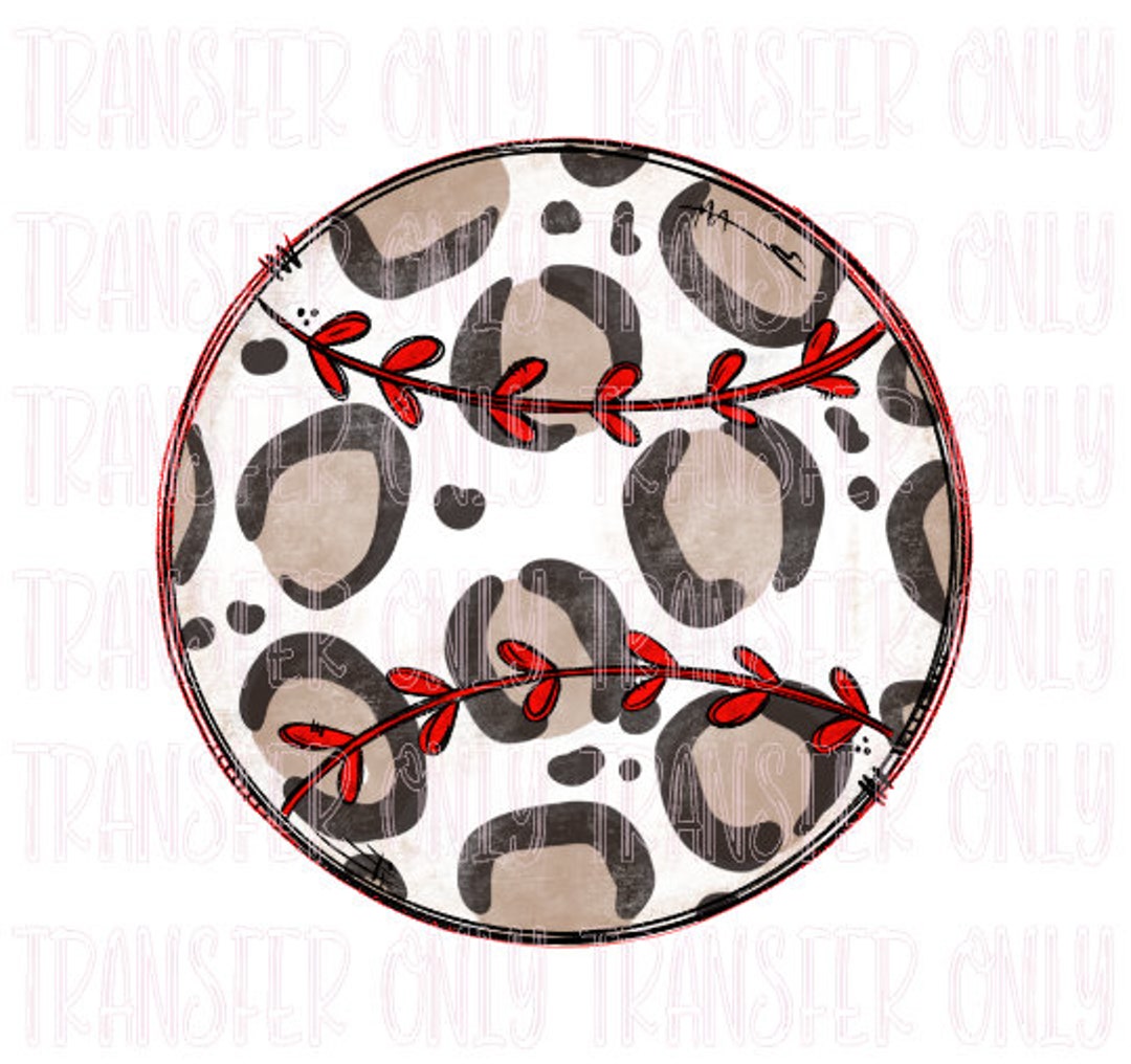 Leopard Print Baseball Design Sublimation Transfer Ready to Press Heat ...
